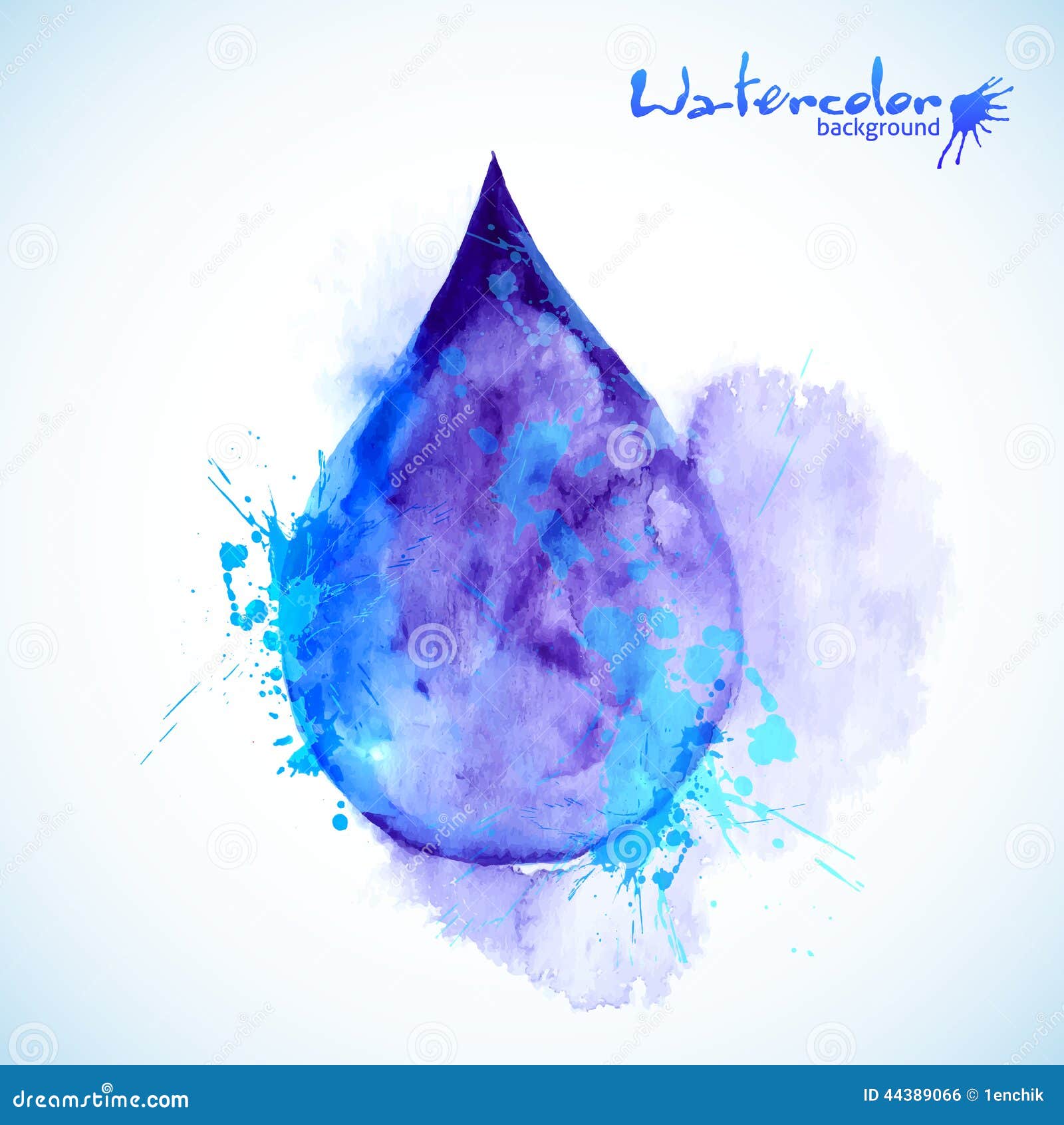 Gota Azul Pintada Aquarela Do Vetor Ilustração do Vetor - Ilustração de ...