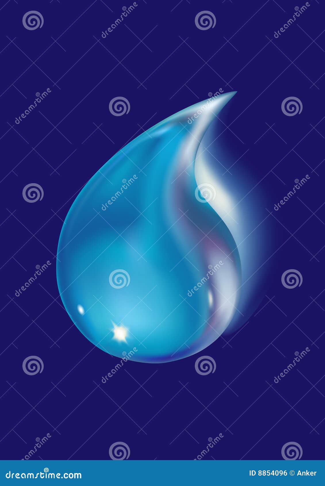 Gota del agua azul ilustración del vector. Ilustración de turquesa ...