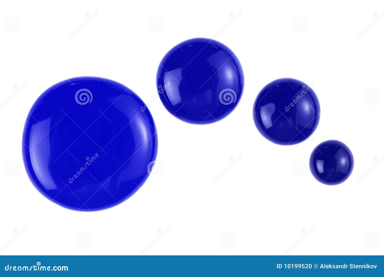 Gotas azules de la pintura foto de archivo. Imagen de forma - 10199520