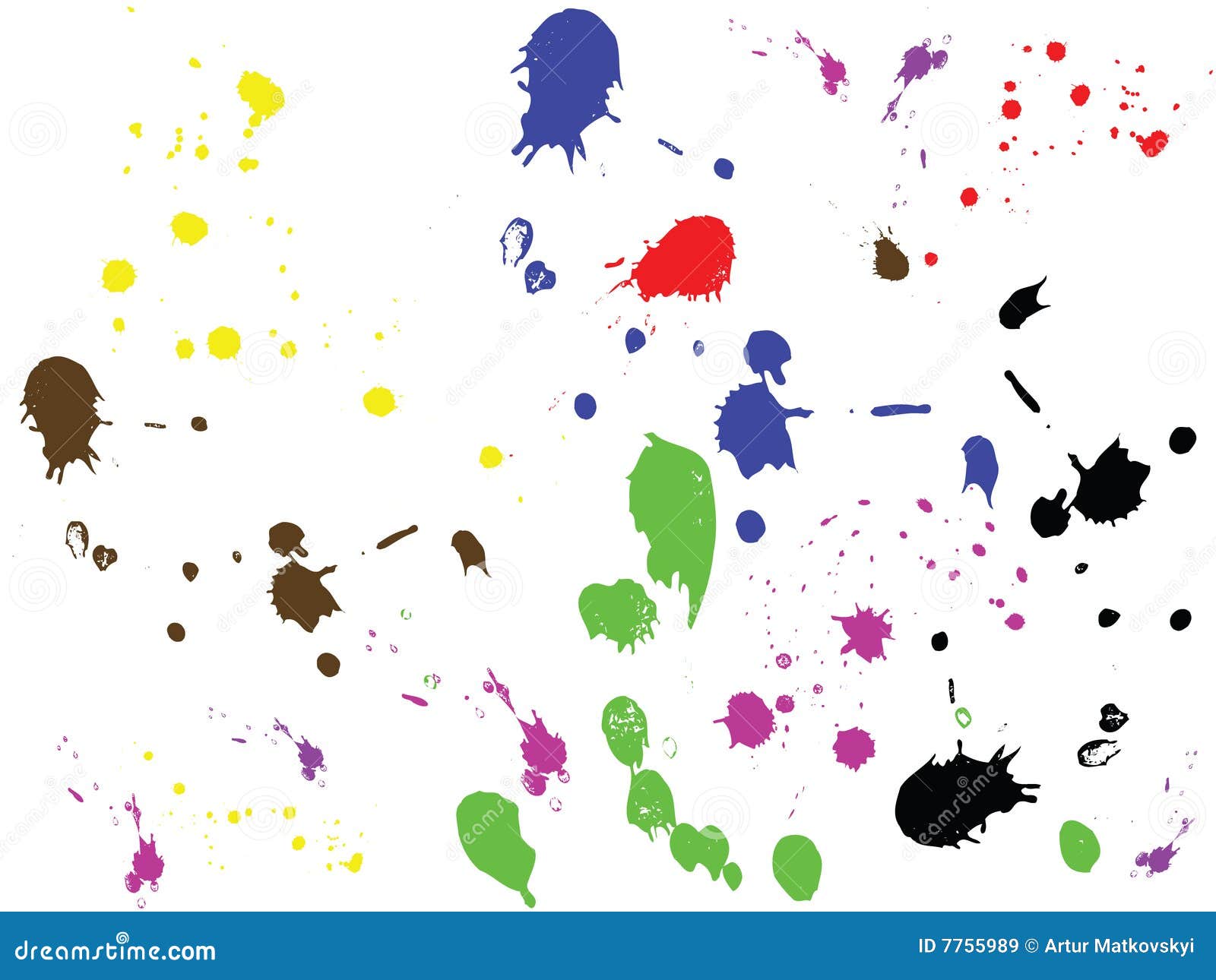 Gotas coloridas. Vetor. ilustração do vetor. Ilustração de manchas ...