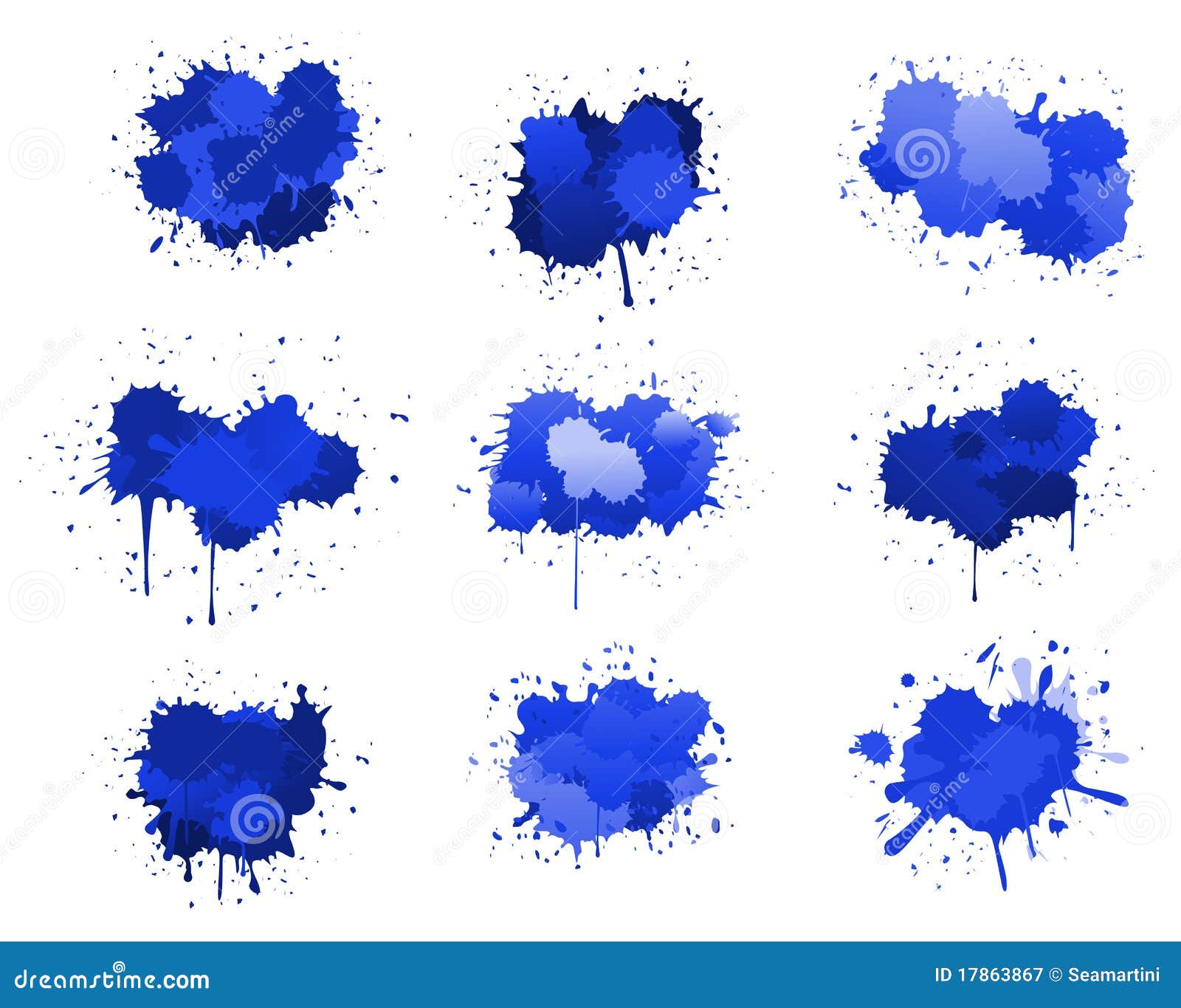 Gotas de la tinta azul ilustración del vector. Ilustración de tinta ...