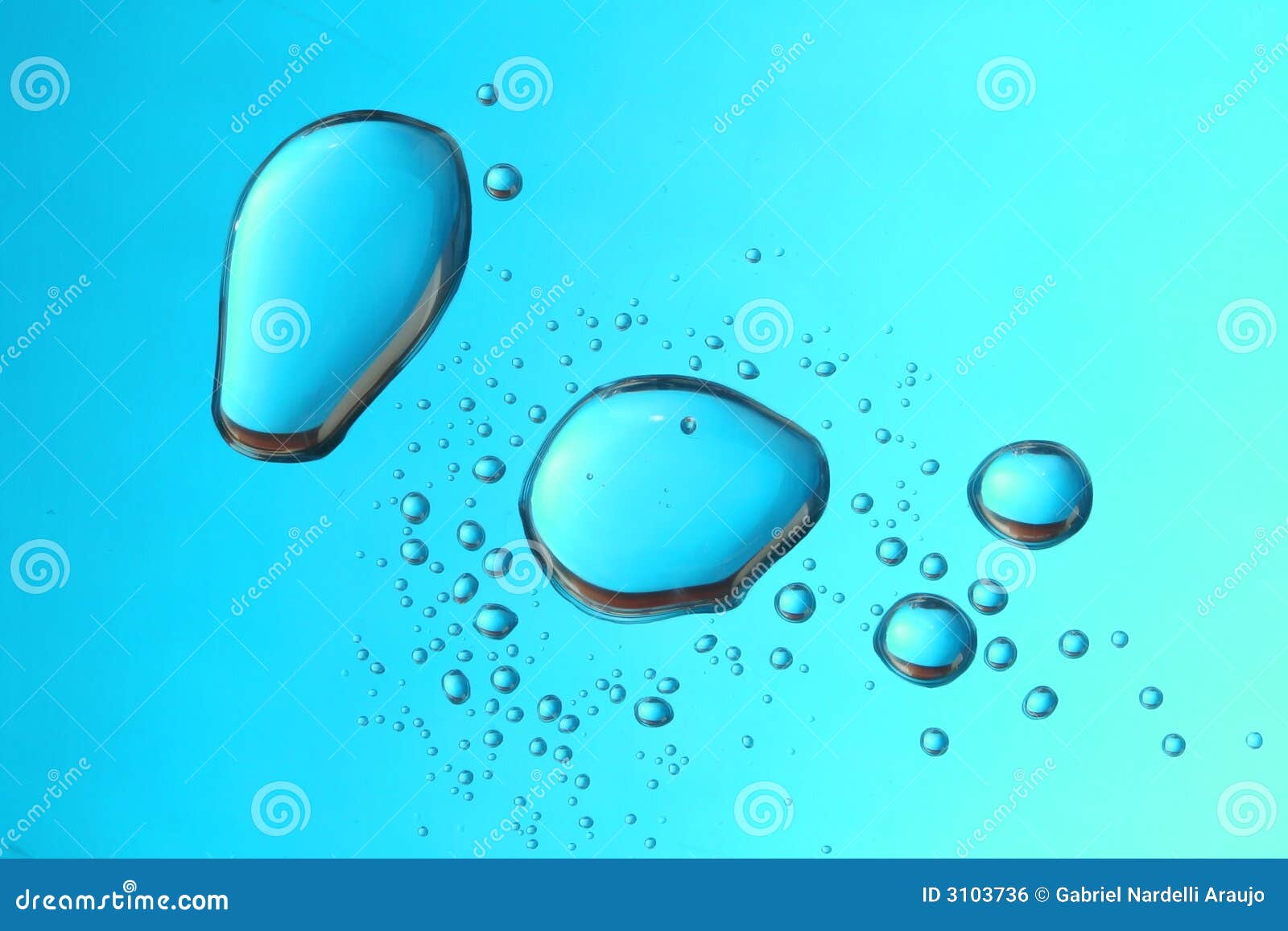 Gotas del agua azul foto de archivo. Imagen de superficie - 3103736