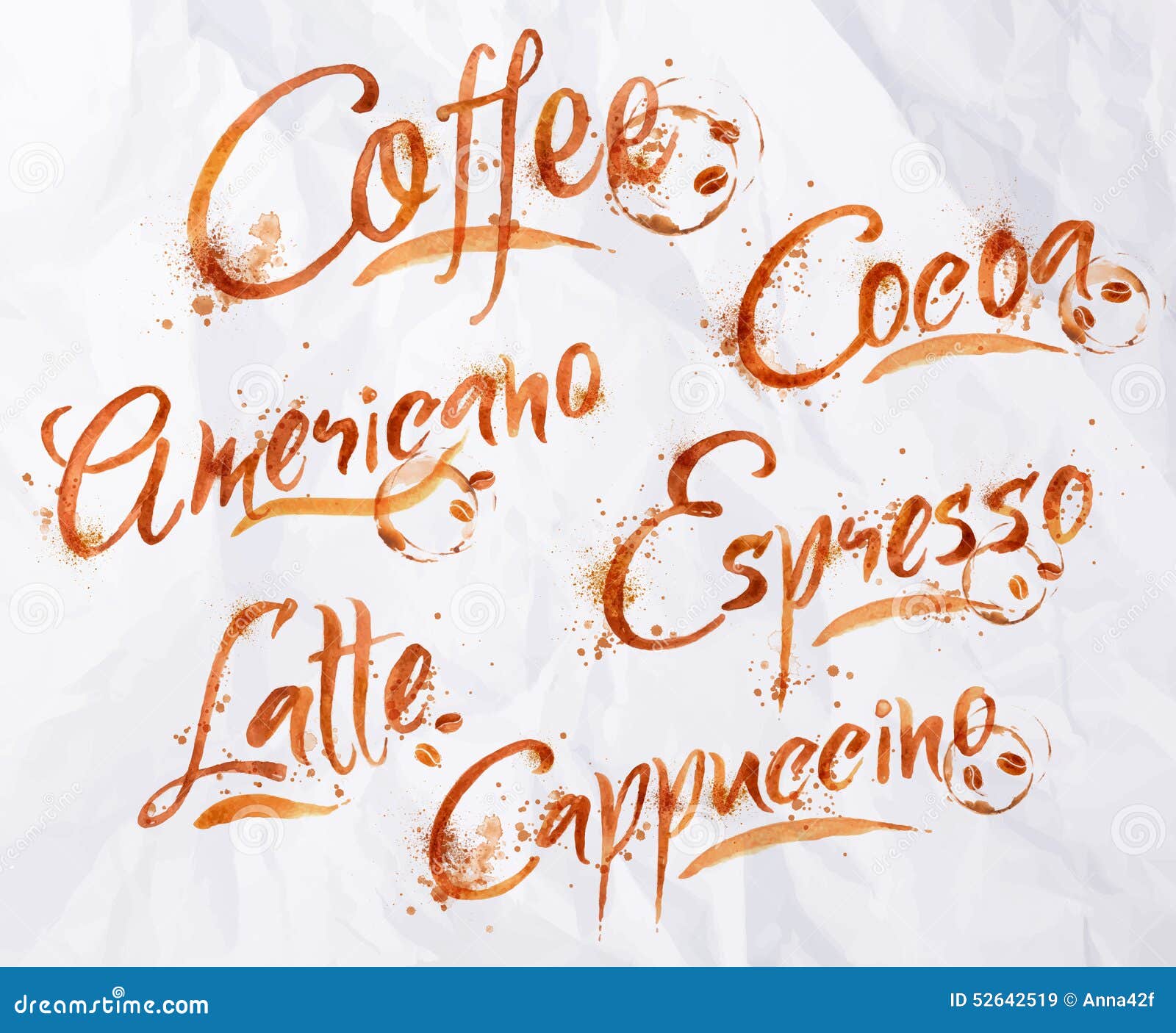 Gotas Del Café De Las Letras Ilustración del Vector - Ilustración de ...