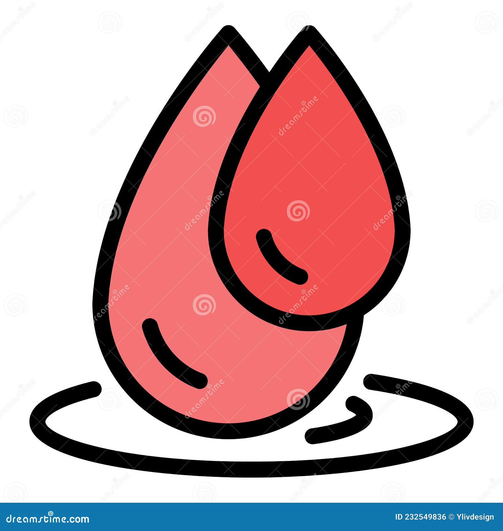 Gotas Sanguíneas De Color De Icono Vector Ilustración del Vector ...