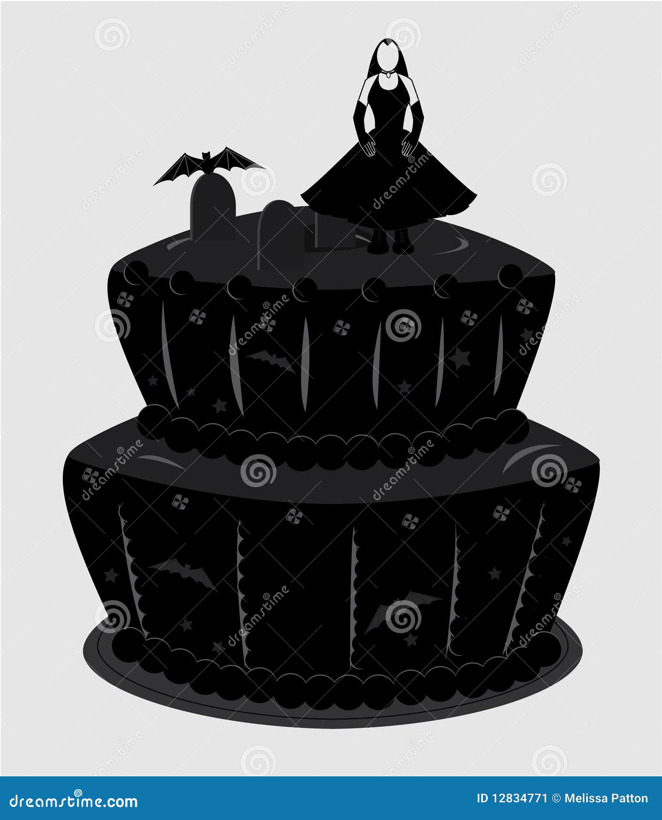 Goth cake stock vector. Illustration of dessert, gothic - 12834771