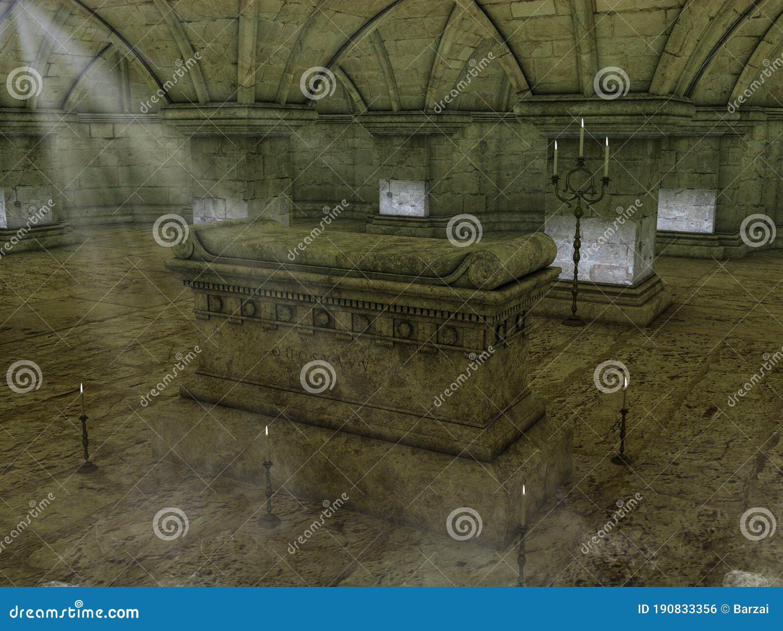 Old Crypt With Candles Royalty-Free Stock Photography | CartoonDealer ...
