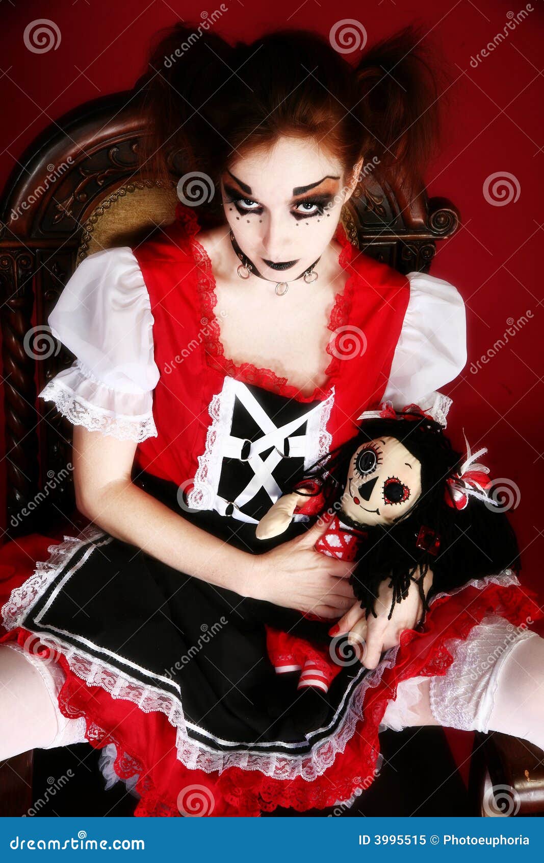 Goth Doll Woman stock image. Image of girl, hair, color - 3995515