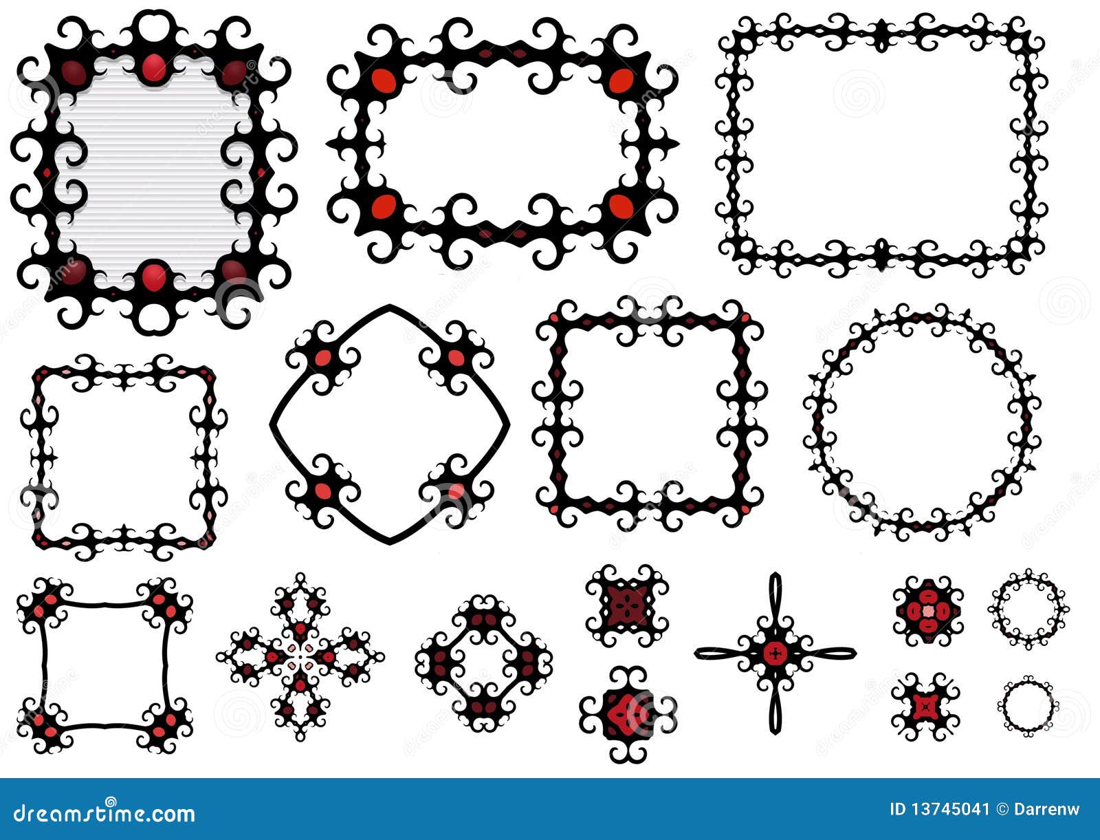 Goth frames and components stock illustration. Illustration of frame ...