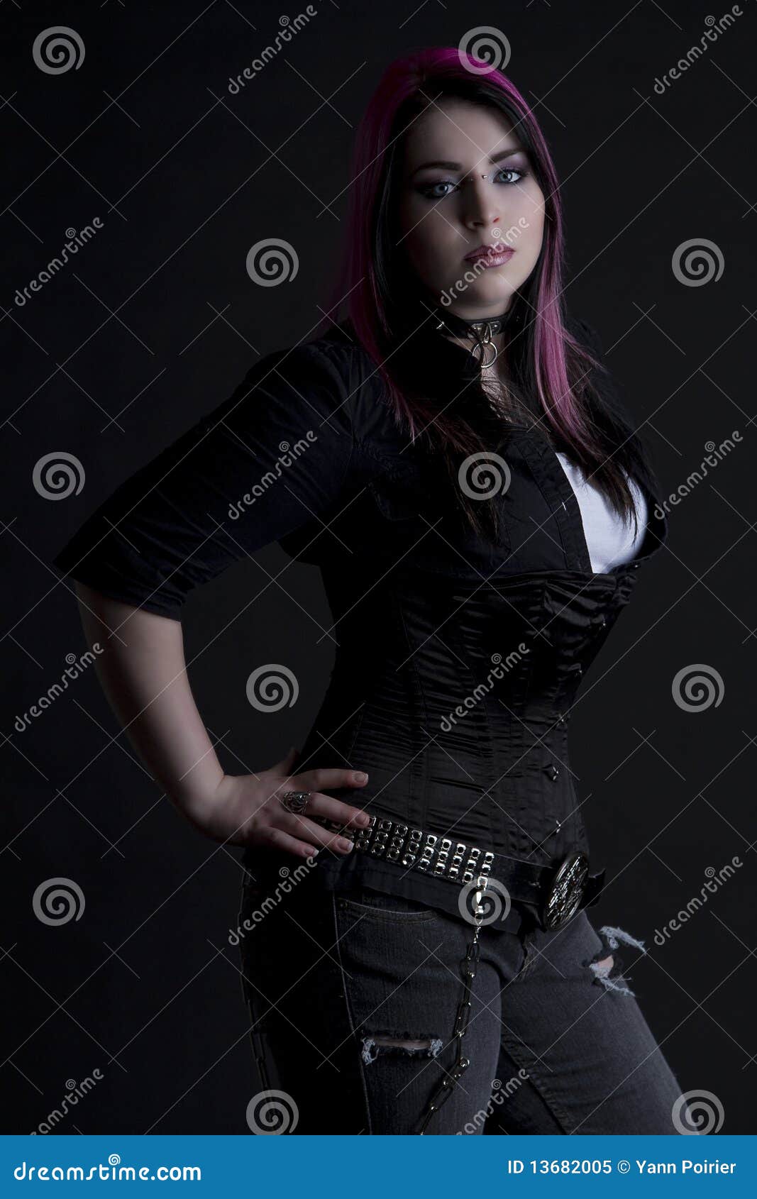 Goth girl stock image. Image of necklace, woman, emale - 13682005
