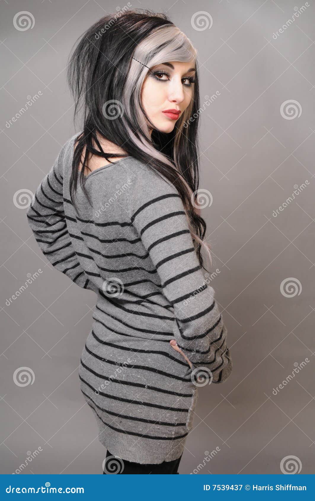 Goth girl stock image. Image of tiny, woman, young, hair - 7539437
