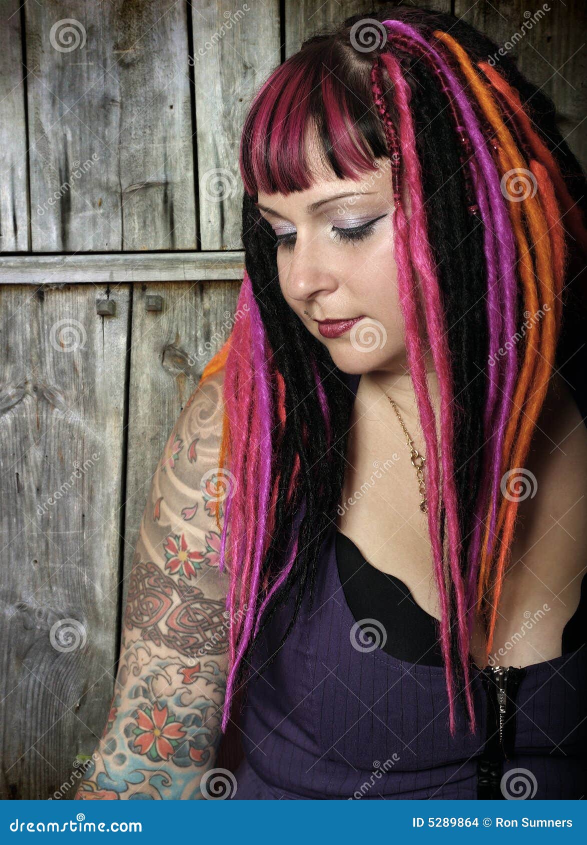 Goth girl emotion stock photo. Image of portrait, adult - 5289864