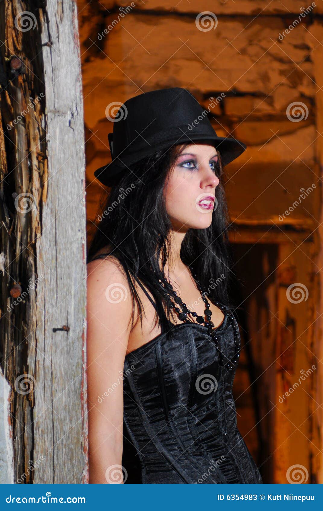 Goth Girl Portrait stock image. Image of expression, headgear - 6354983