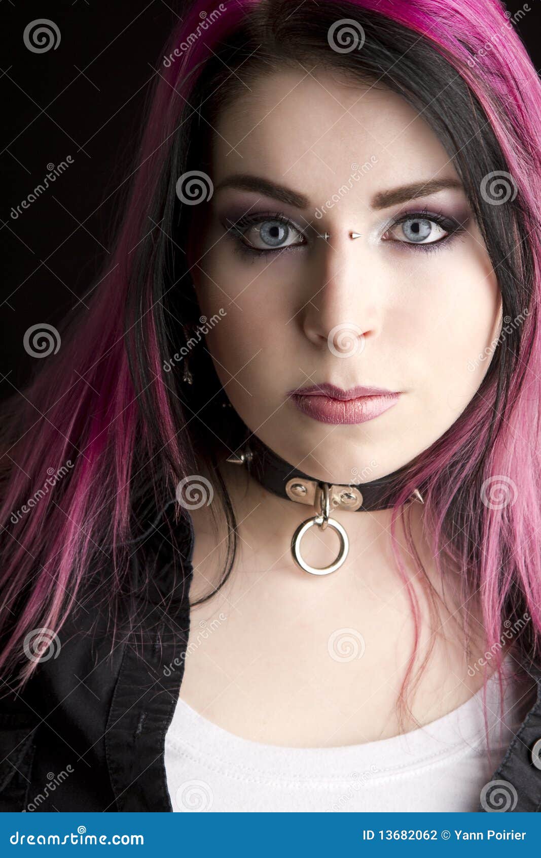 Goth head shot stock photo. Image of pink, woman, beautiful - 13682062