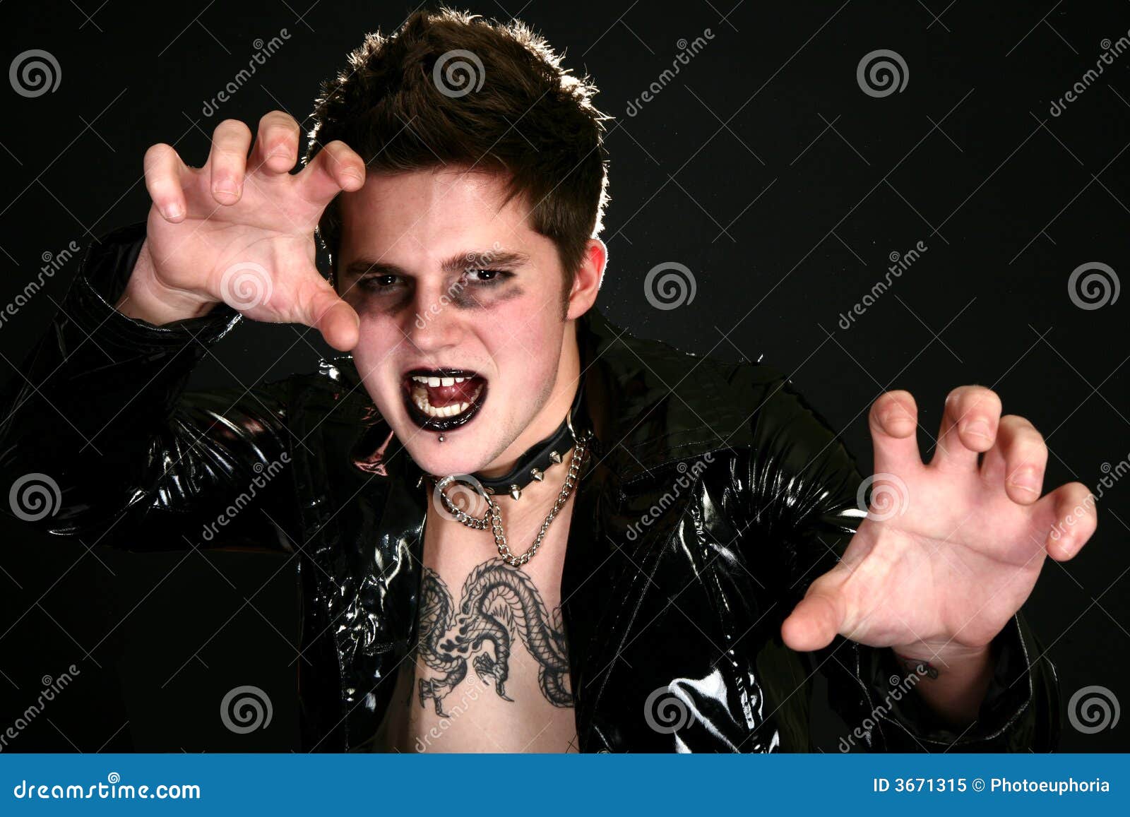 Goth Man stock image. Image of young, tattoo, male, pierce - 3671315