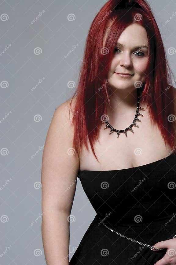 Goth rock red hair chick stock photo. Image of chubby - 1040942