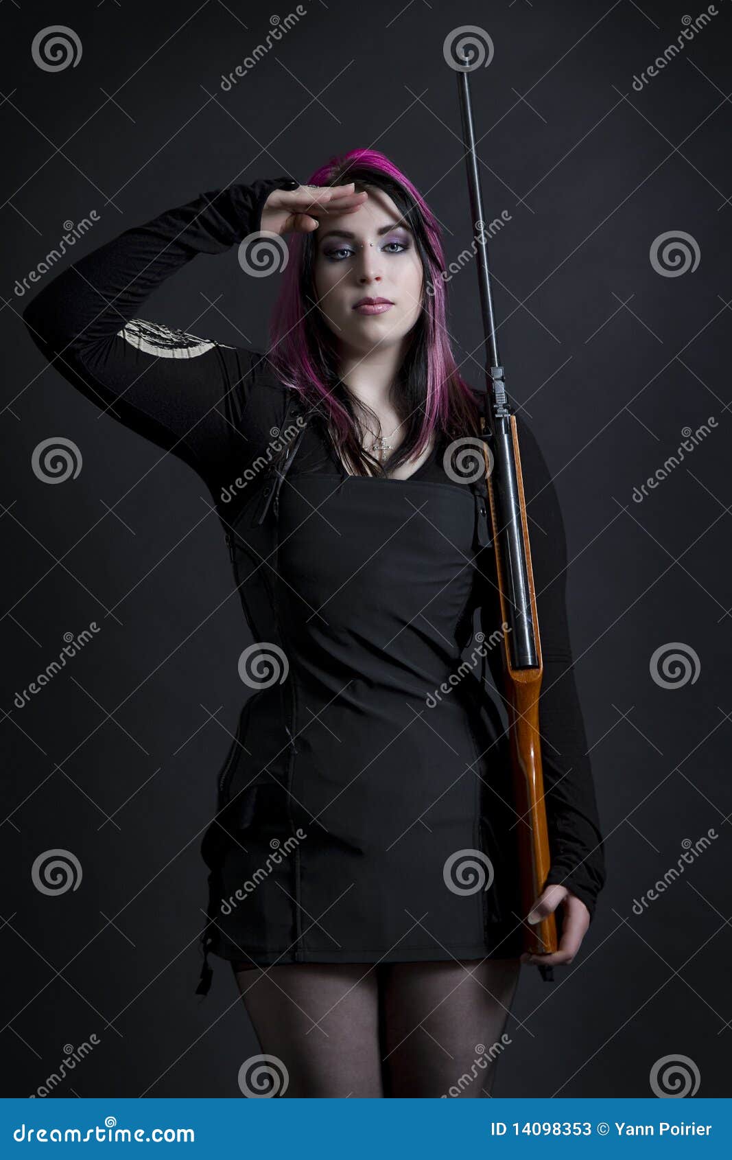 Goth soldier stock image. Image of girl, goth, pink, fashion - 14098353