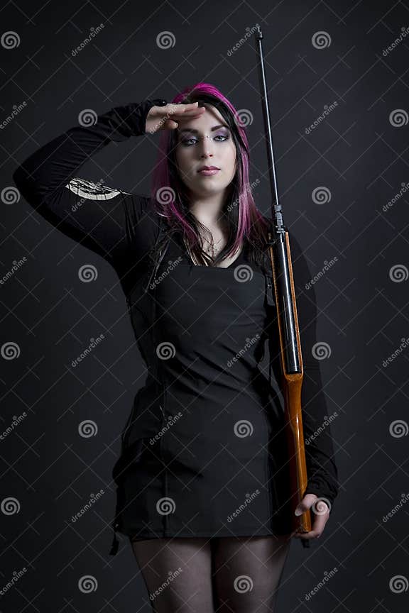Goth soldier stock image. Image of girl, goth, pink, fashion - 14098353