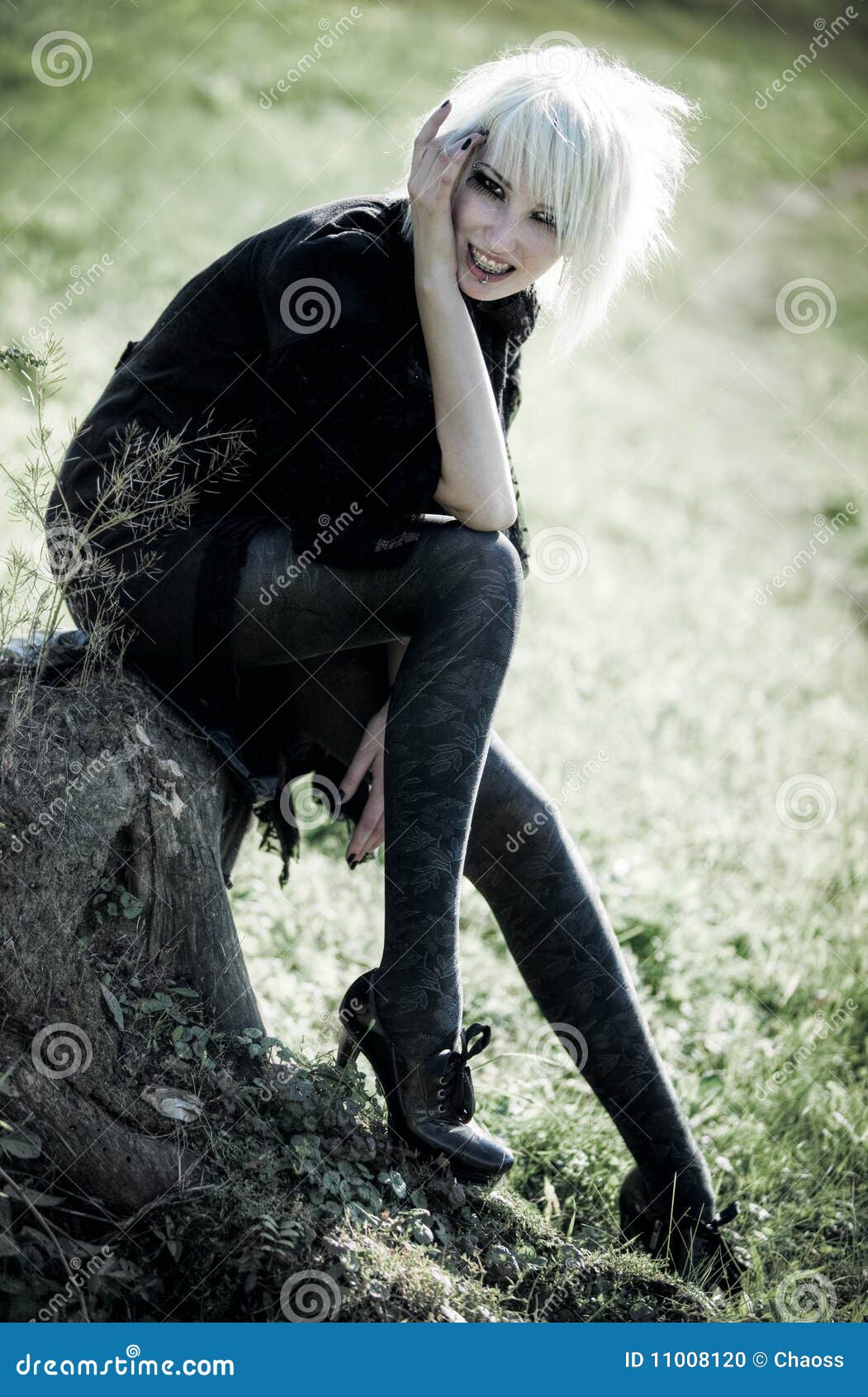 Goth woman outdoors stock photo. Image of fashion, slim - 11008120