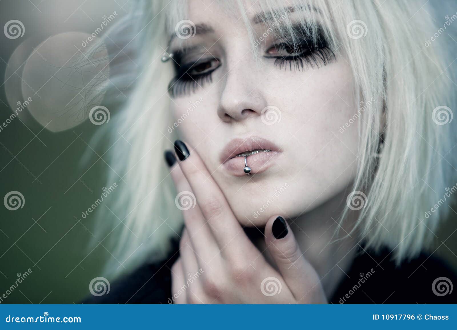 Goth Woman Outdoors Portrait Stock Photo - Image of emotional, soft ...