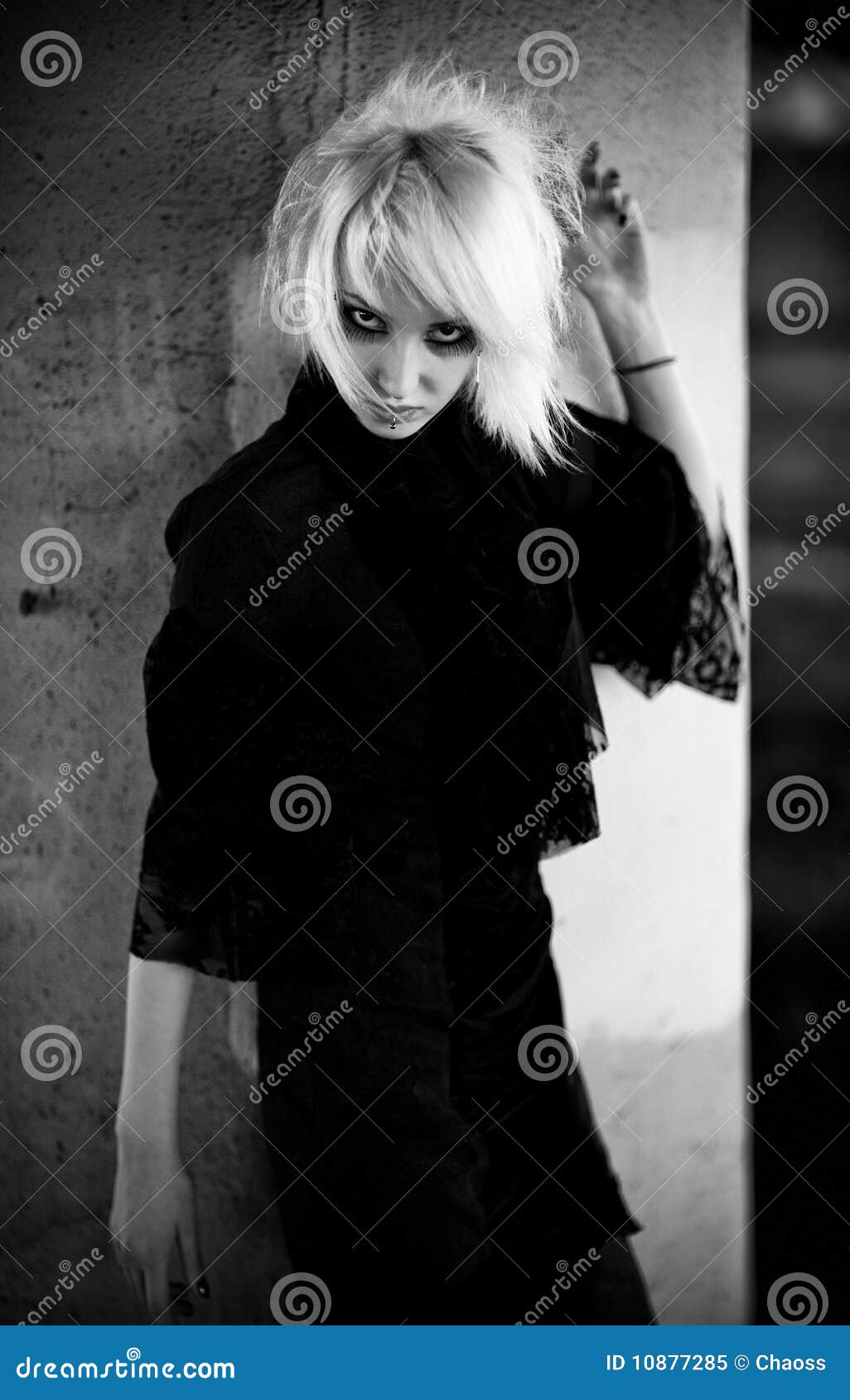Goth woman portrait stock image. Image of gothic, column - 10877285