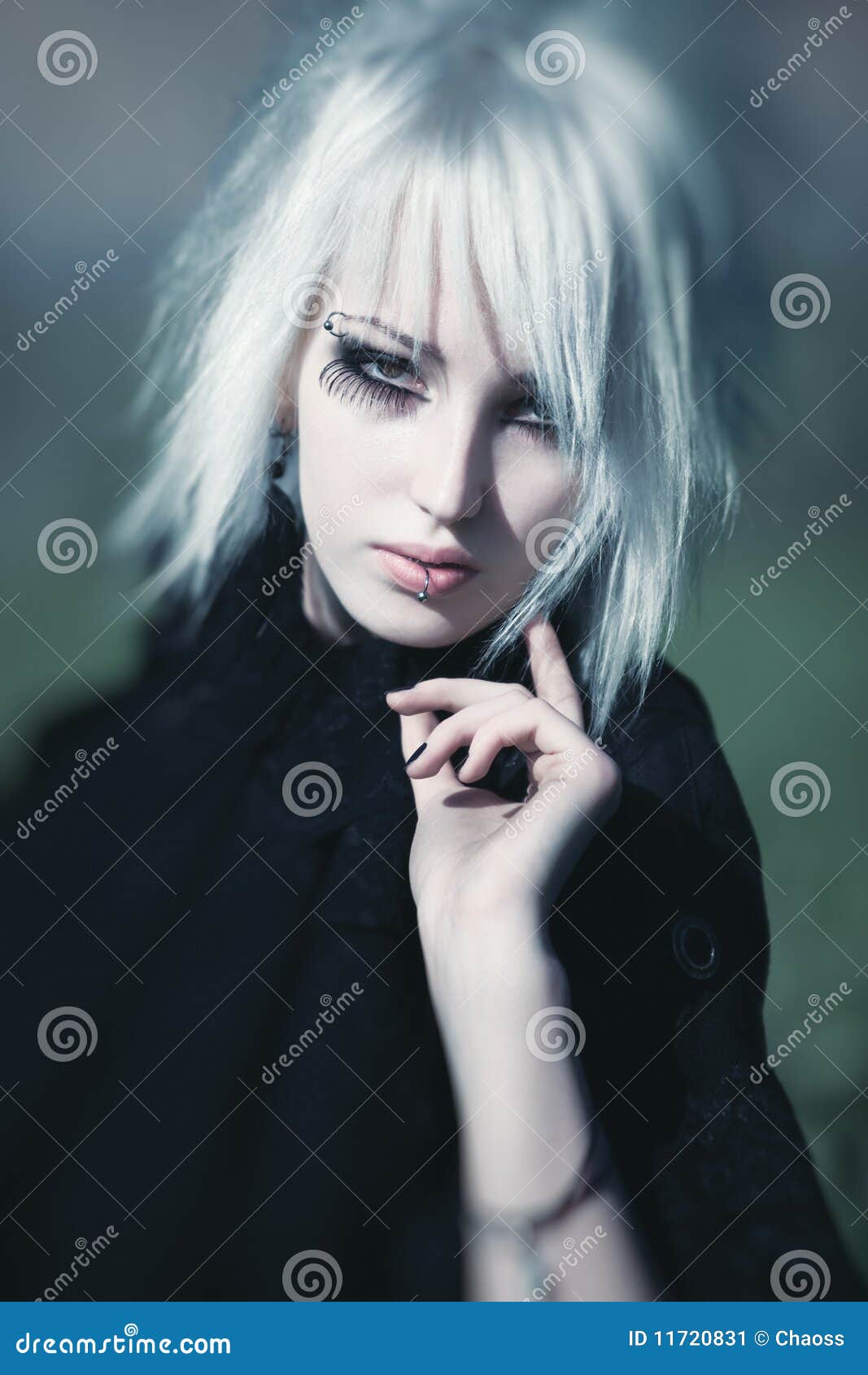 Goth woman portrait stock image. Image of stare, bright - 11720831