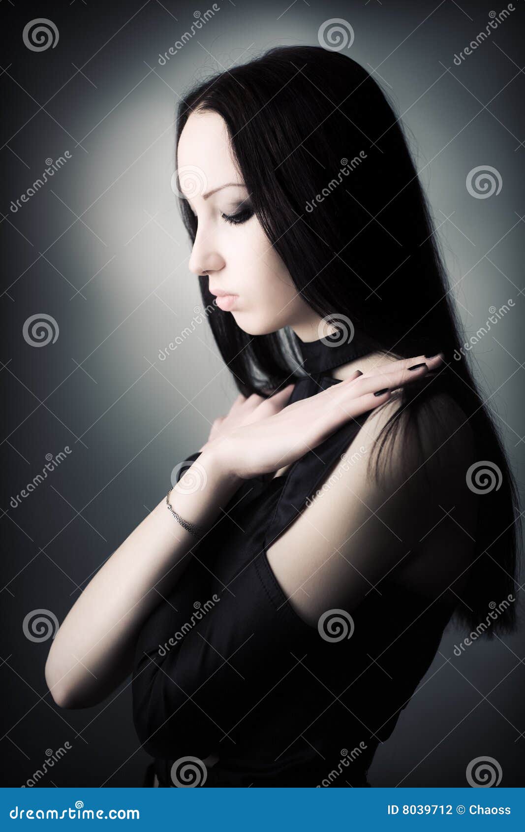 Goth woman portrait stock photo. Image of people, fashion - 8039712