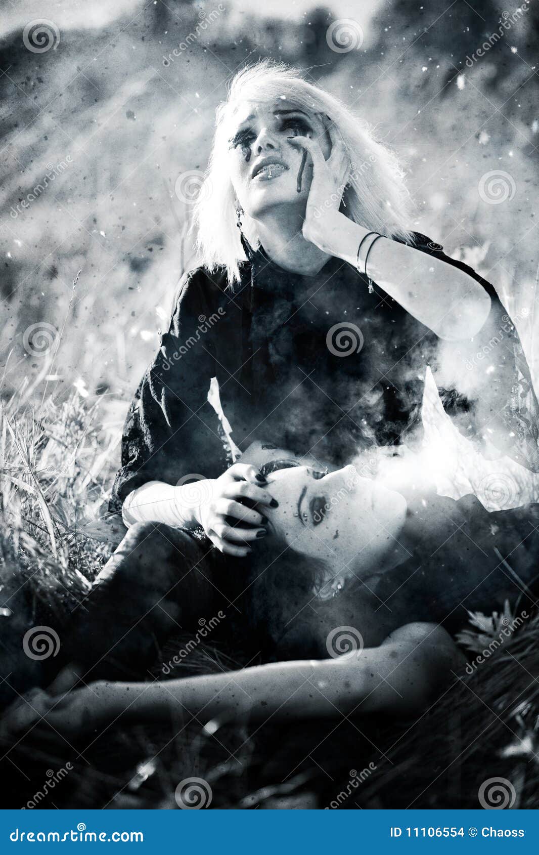 Goth women sorrow concept stock photo. Image of dramatic - 11106554