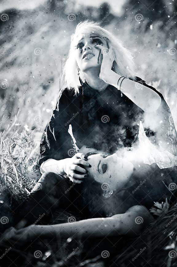 Goth women sorrow concept stock photo. Image of dramatic - 11106554