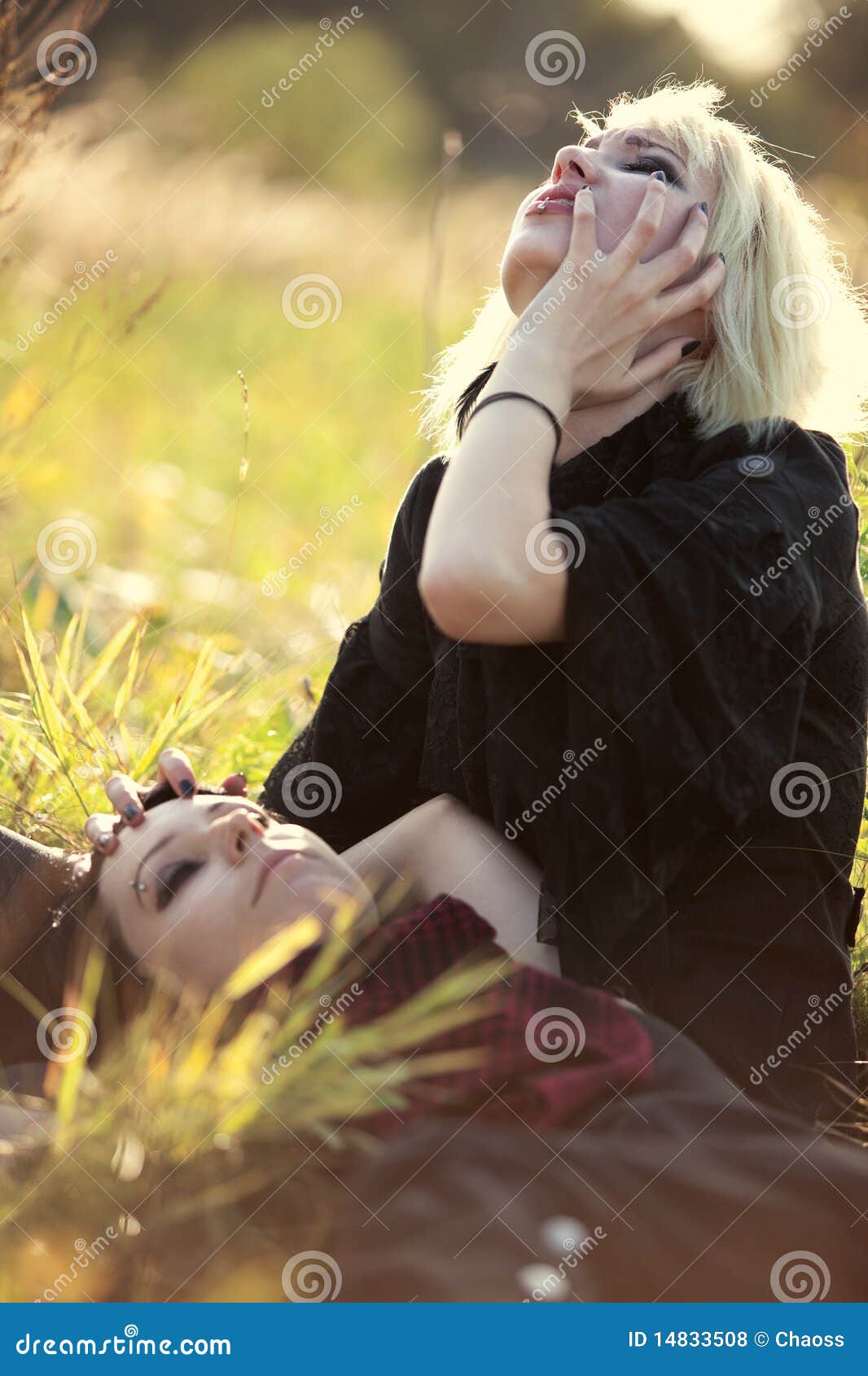 Goth women sorrow concept stock photo. Image of girl - 14833508