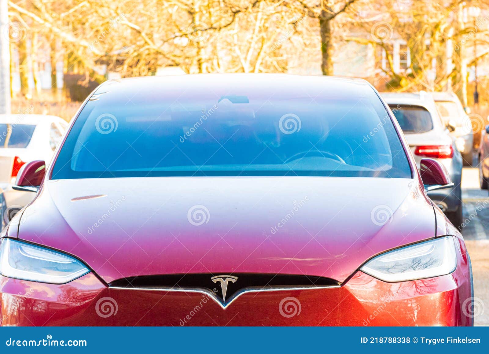 Front of a Red Tesla Model X Editorial Stock Photo - Image of cars ...