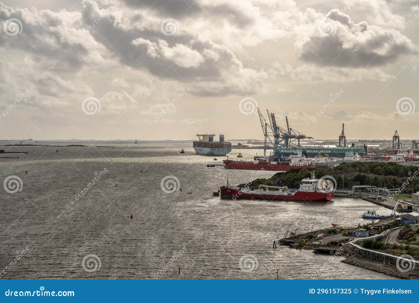 Large Maersk Owned Container Ship Eleonora Maersk Berthed Under