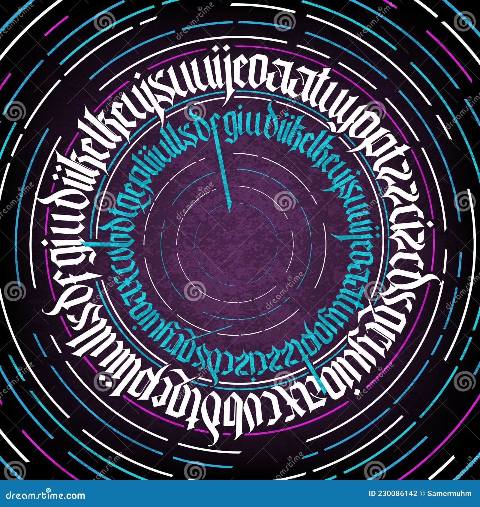 Abstract Calligraphy In The Style Of Gothic. Strength Lettering Art ...