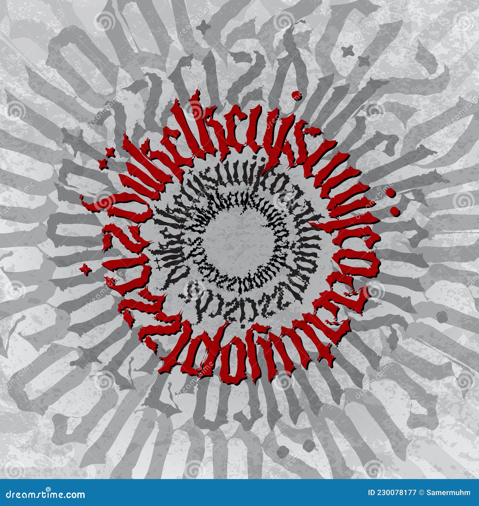 Gothic Abstract Rounded Calligraphy on Gray Background Ready for ...