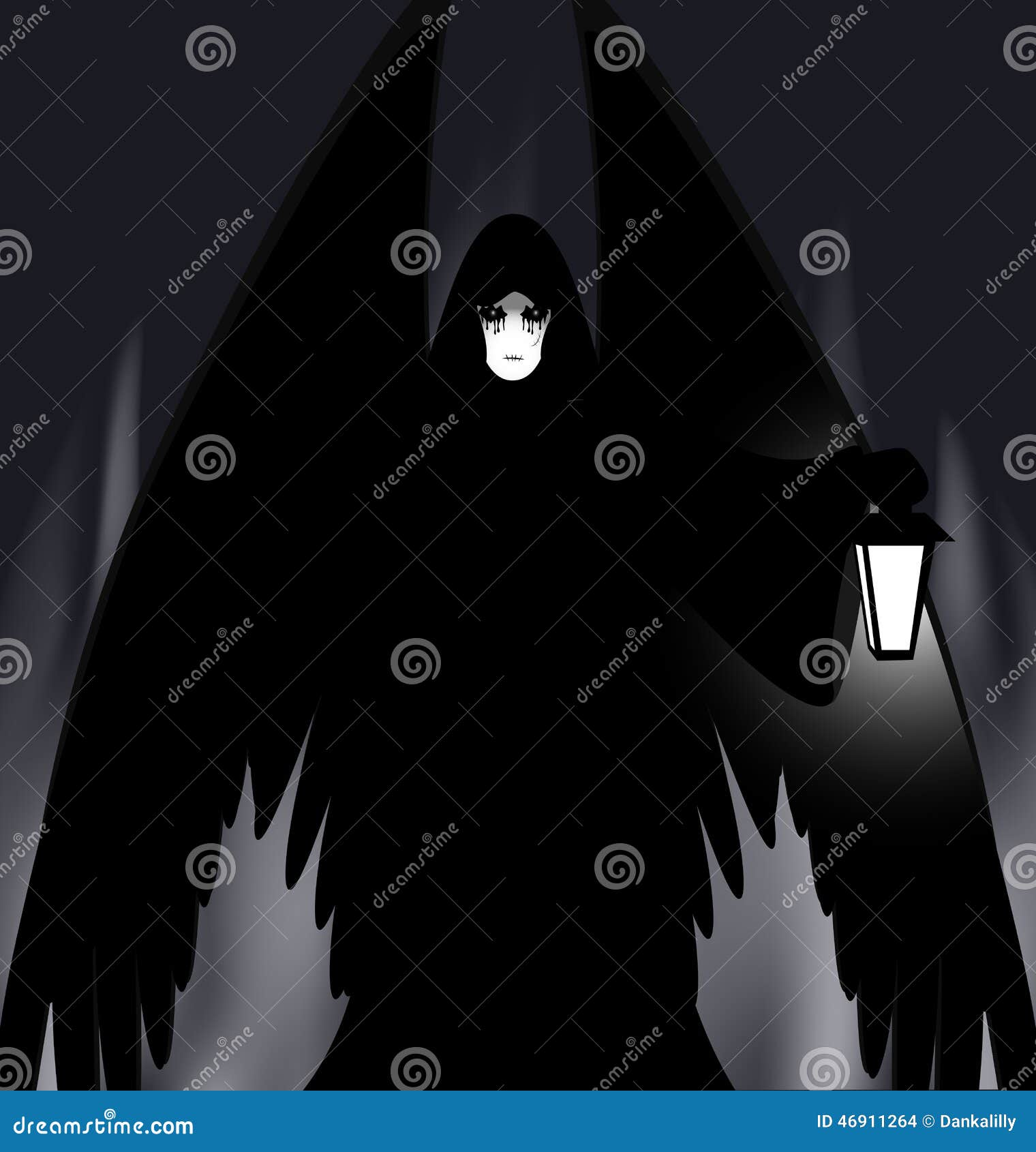 Gothic angel stock vector. Illustration of demoniac, demoniacal - 46911264
