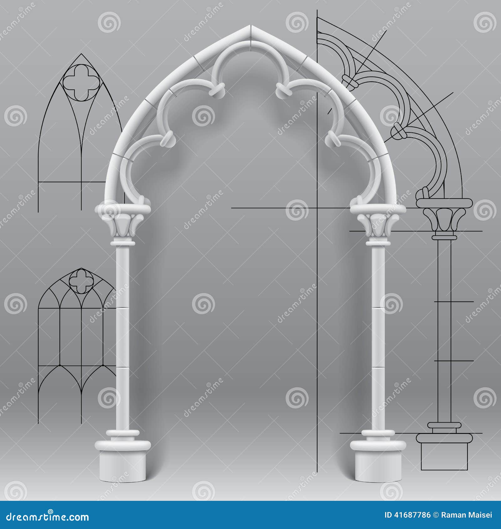 Gothic arch stock vector. Illustration of architectural - 41687786
