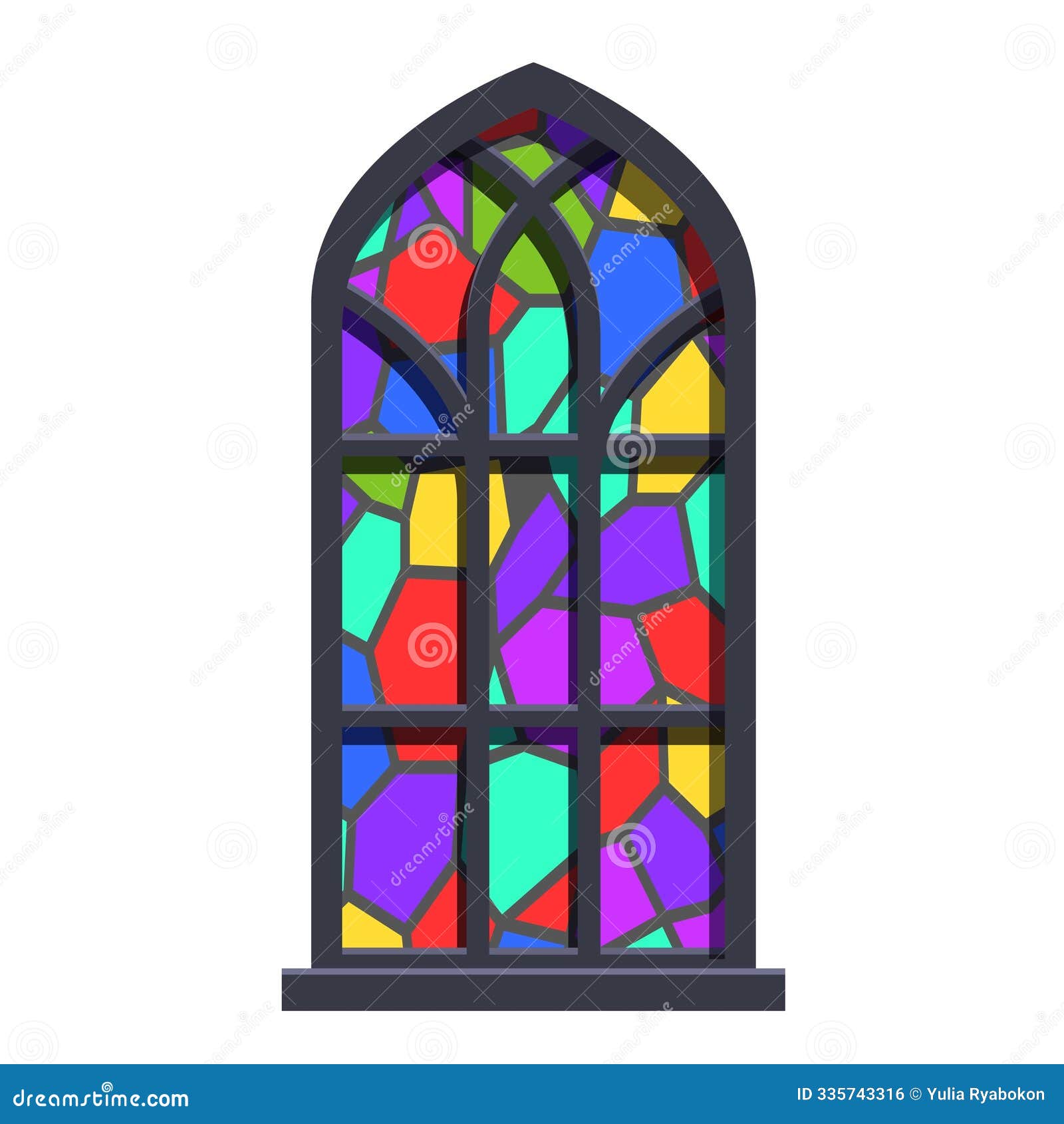 Gothic Arched Window with Colorful Stained Glass Letting Light through ...