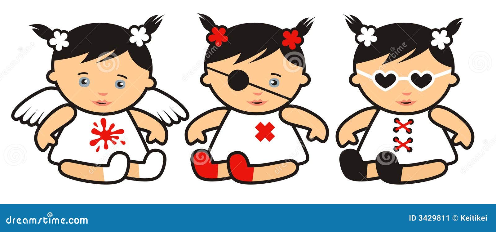 Gothic baby girls stock vector. Illustration of flower - 3429811