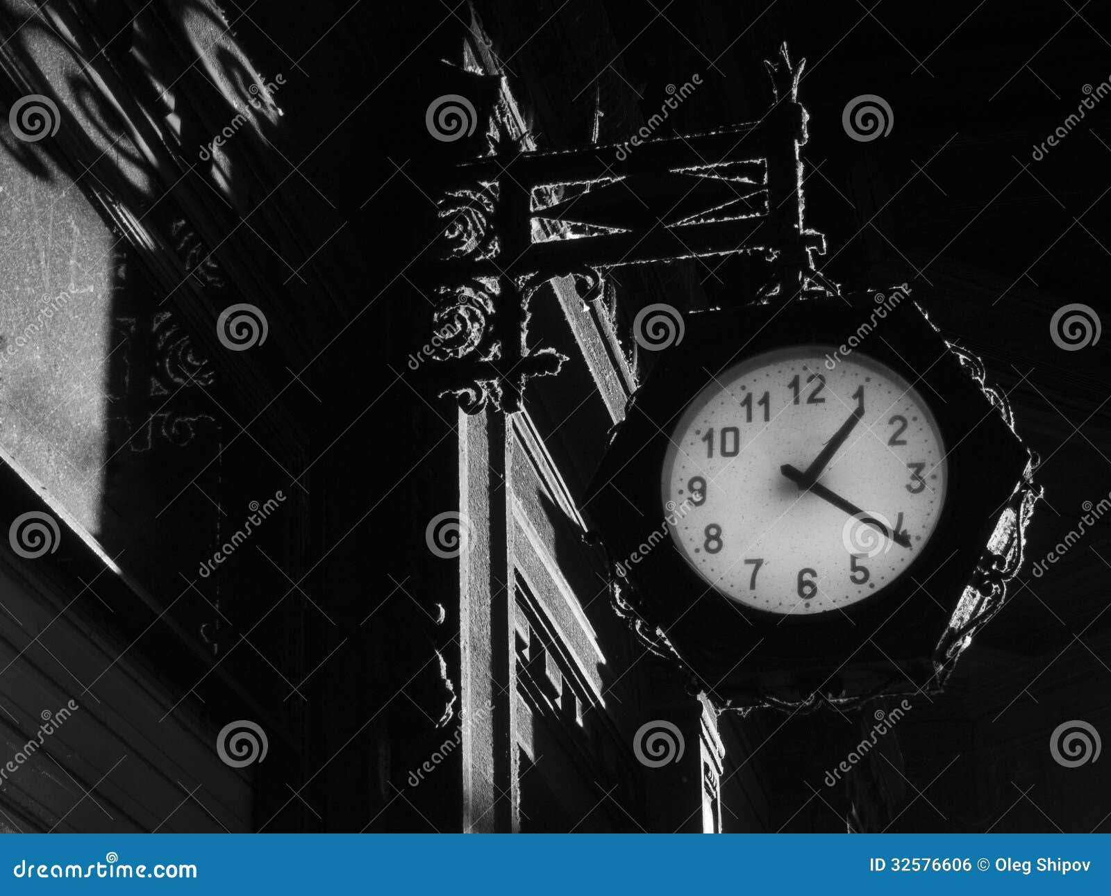 Gothic Background with Clock Stock Photo - Image of shadow, feature ...