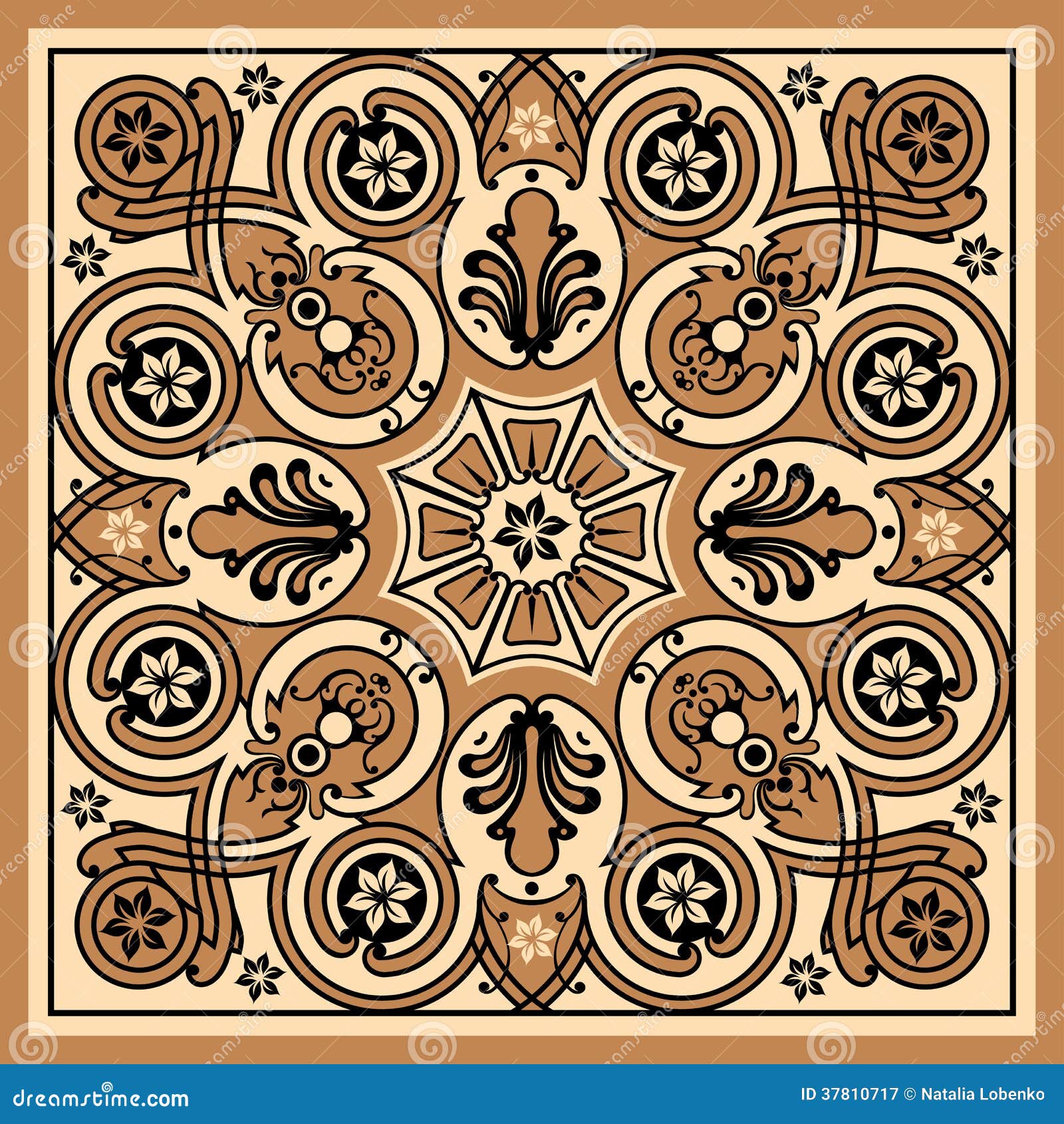 Seamless Abstract Geometric Pattern Square Vintage Decorative ...