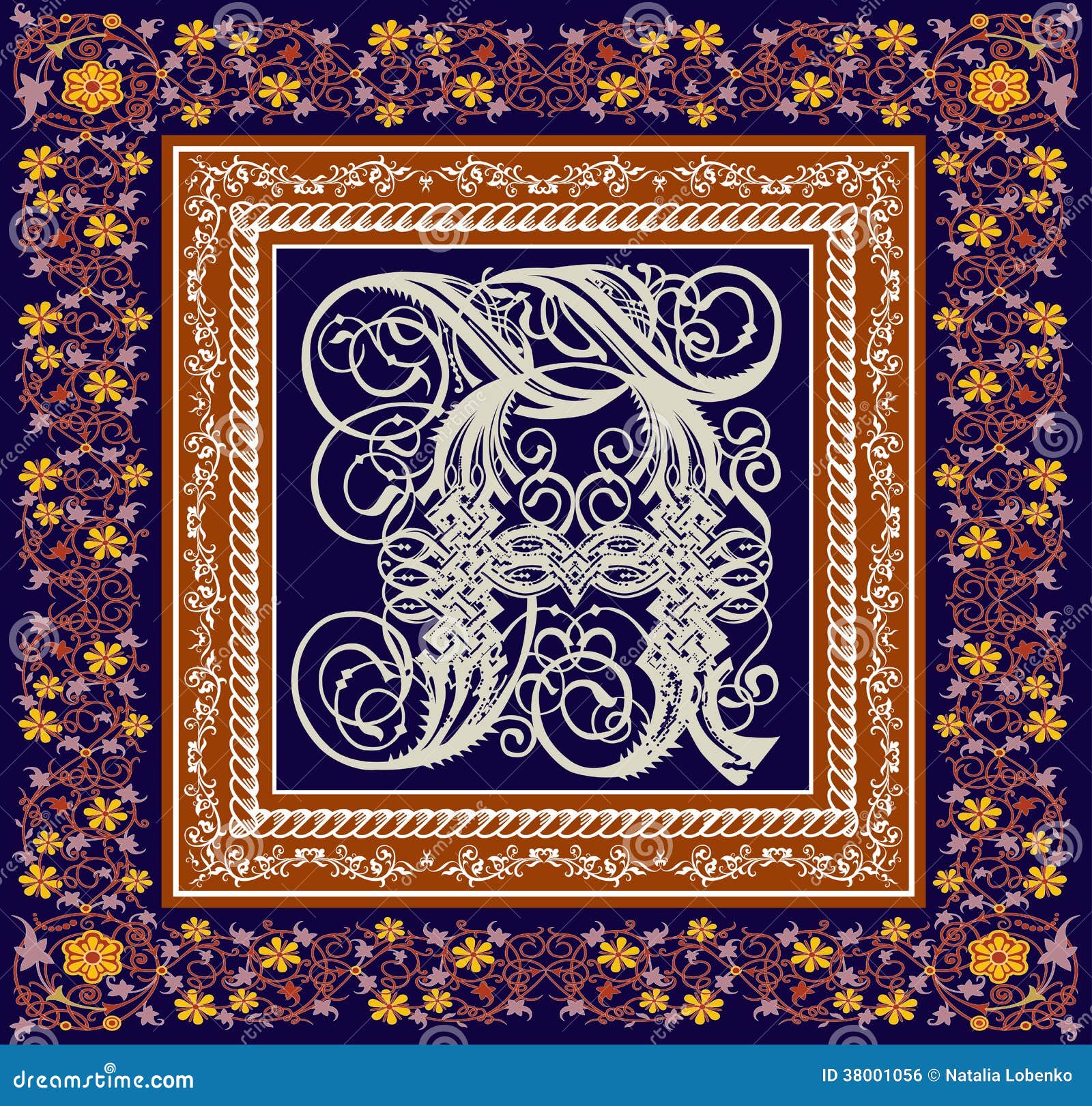 Gothic. Beautiful Frame with a Flower Ornament Stock Vector ...