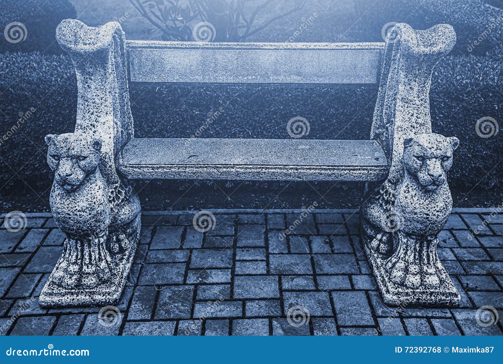 Gothic Bench in Mystical Park Stock Photo - Image of city, stone: 72392768