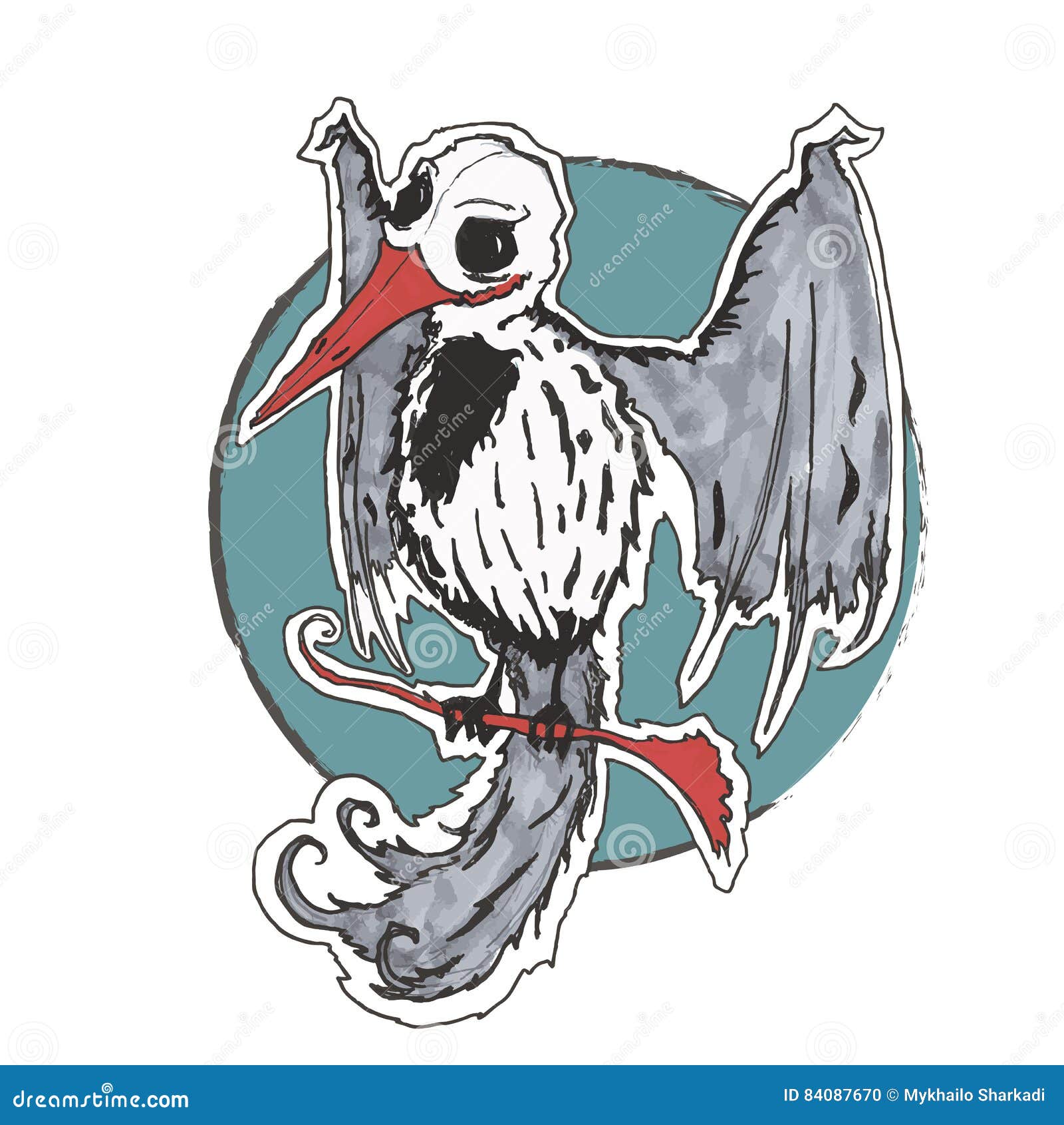 Gothic Bird Skull Vector Illustration | CartoonDealer.com #84087670