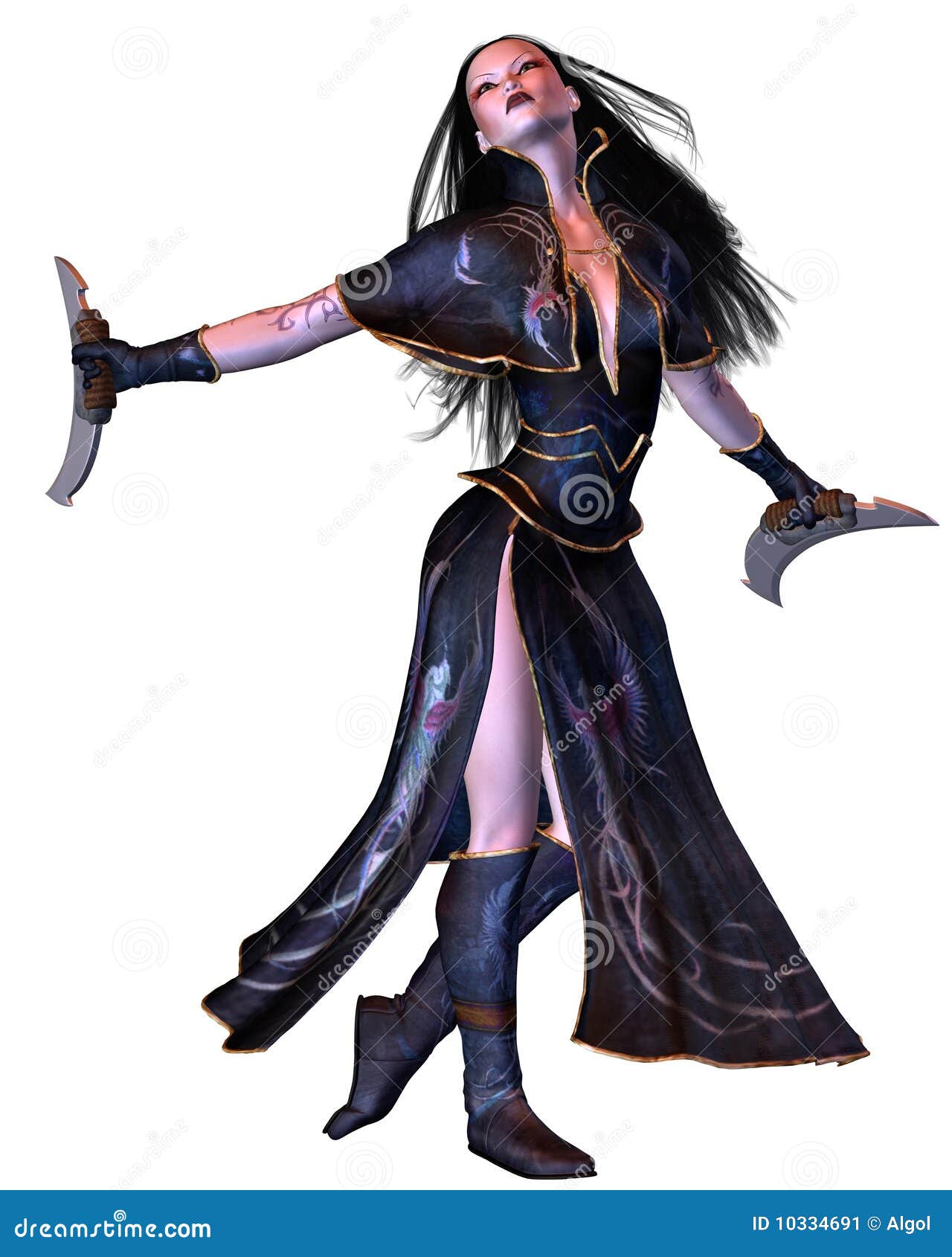 Gothic Bladedancer - Standing Stock Illustration - Illustration of pale ...