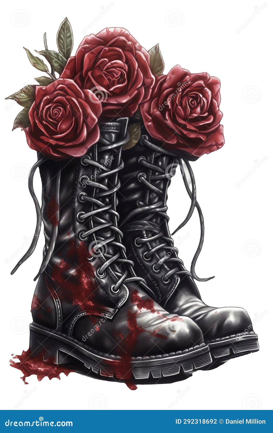 Gothic Boots Watercolor Illustration Stock Illustration - Illustration ...