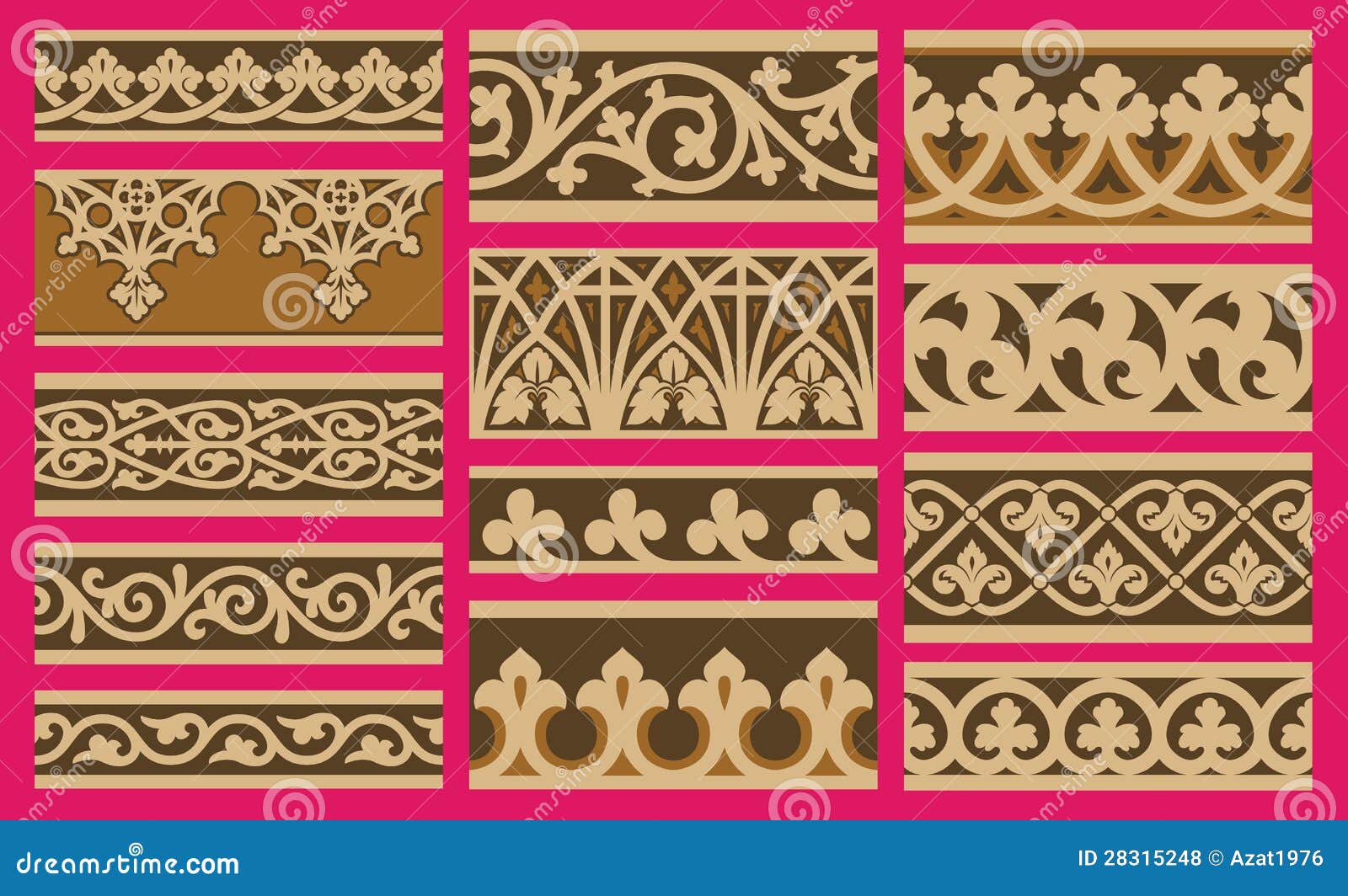 Gothic Borders Set stock illustration. Illustration of decor - 28315248