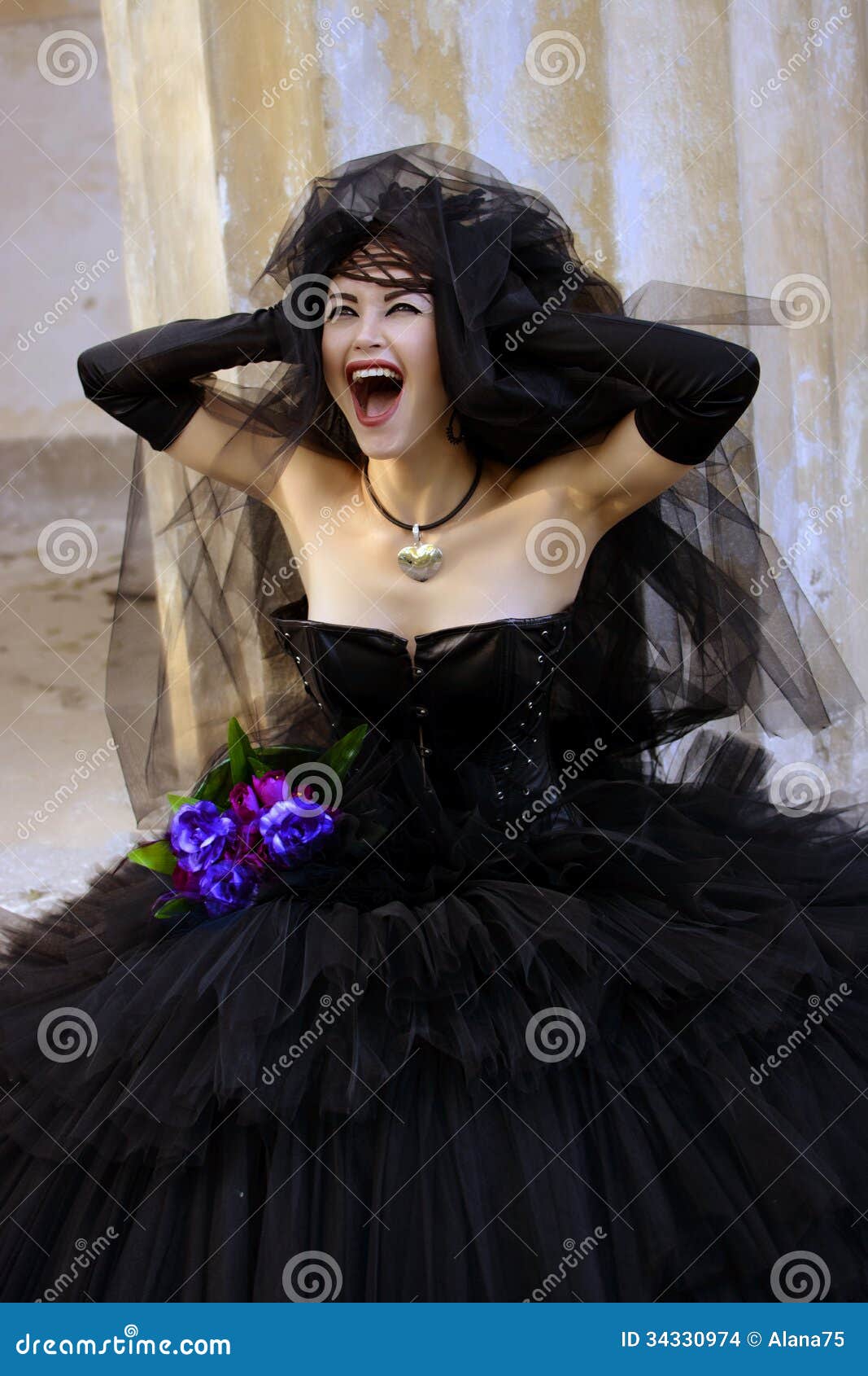 Gothic bride stock photo. Image of blond, makeup, conceptual - 34330974