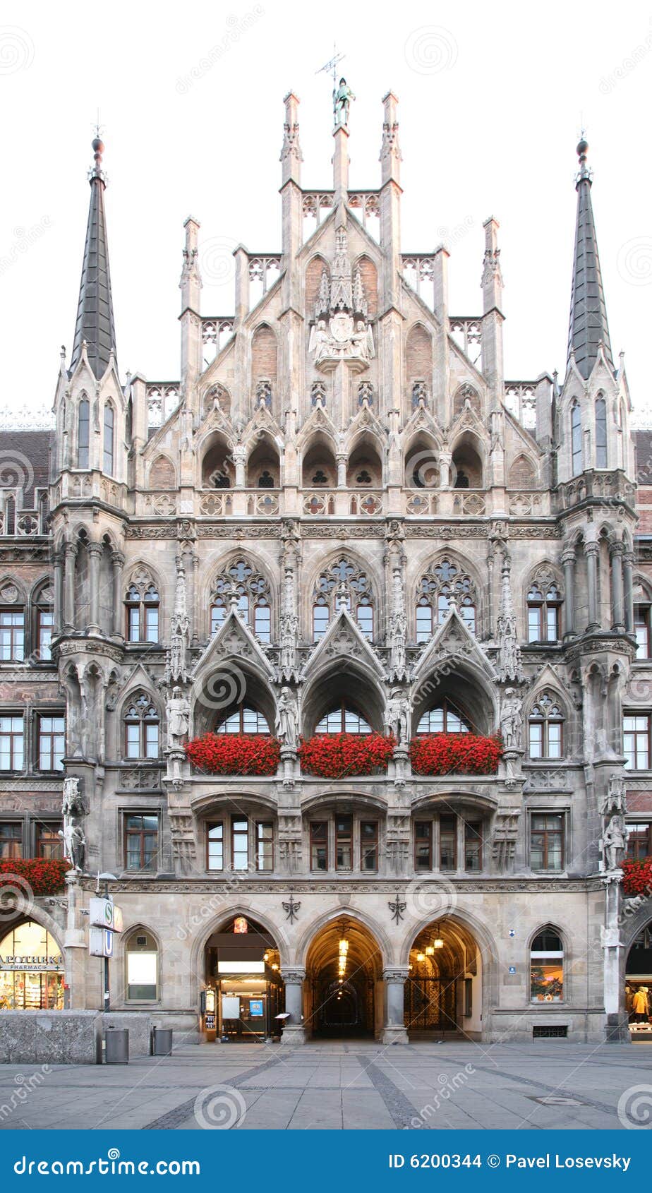 Gothic Building. Munich. Germany Stock Photo - Image of street ...