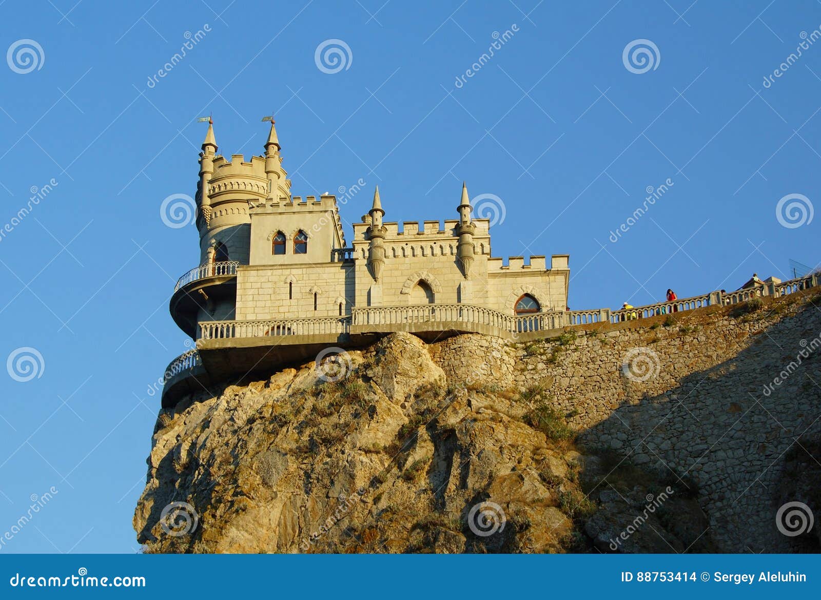 Gothic Castle on the Edge of the Cliff Above the Cliff Stock Photo ...