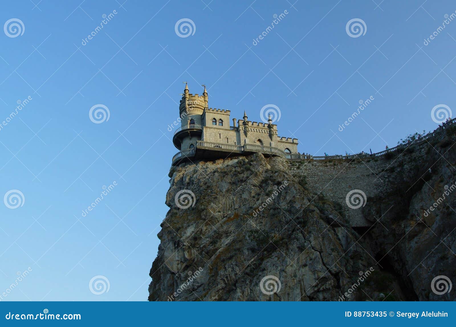 Gothic Castle on the Edge of the Cliff Above the Cliff Stock Image ...