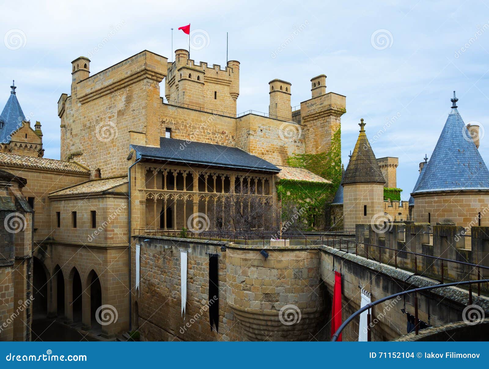 Gothic Castle. Olite, Spain Stock Photo - Image of historic, exterior ...
